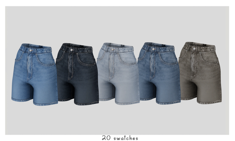 The Sims 4 Elliesimple Beach Denim Shorts Sims 4 Clothing Sims 4