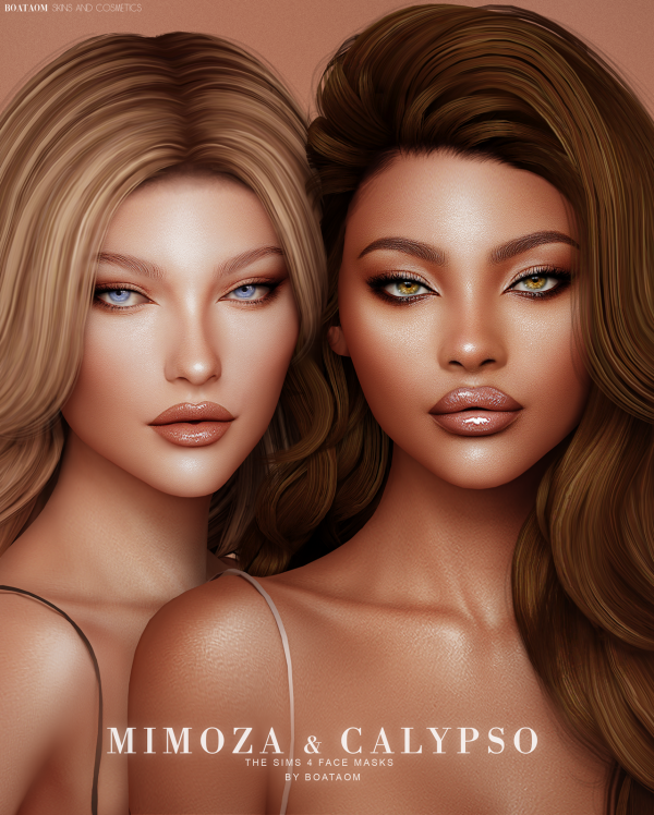 MIMOZA & CALYPSO FACE MASKS AND SKIN OVERLAY by BoatAom - Sims 4 CC ...