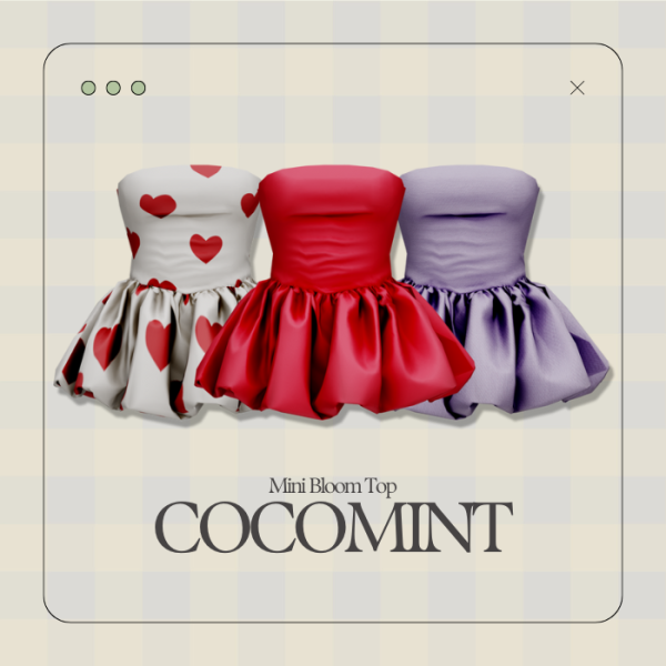 [cocomint] Mini Bloom Top Undressable - Sims 4 CC - SimsFinds